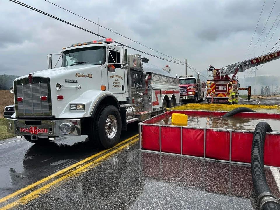 Barn Fire Yesterday after clearing a reported Tractor Trailer Fire in ...
