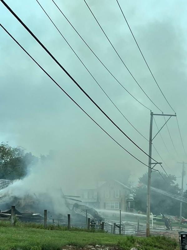 Barn Fire Yesterday after clearing a reported Tractor Trailer Fire in ...